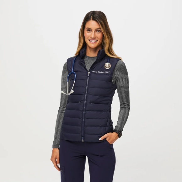 Figs | Jackets & Coats | Nwt Figs Puffer Vest Navy | Poshmark